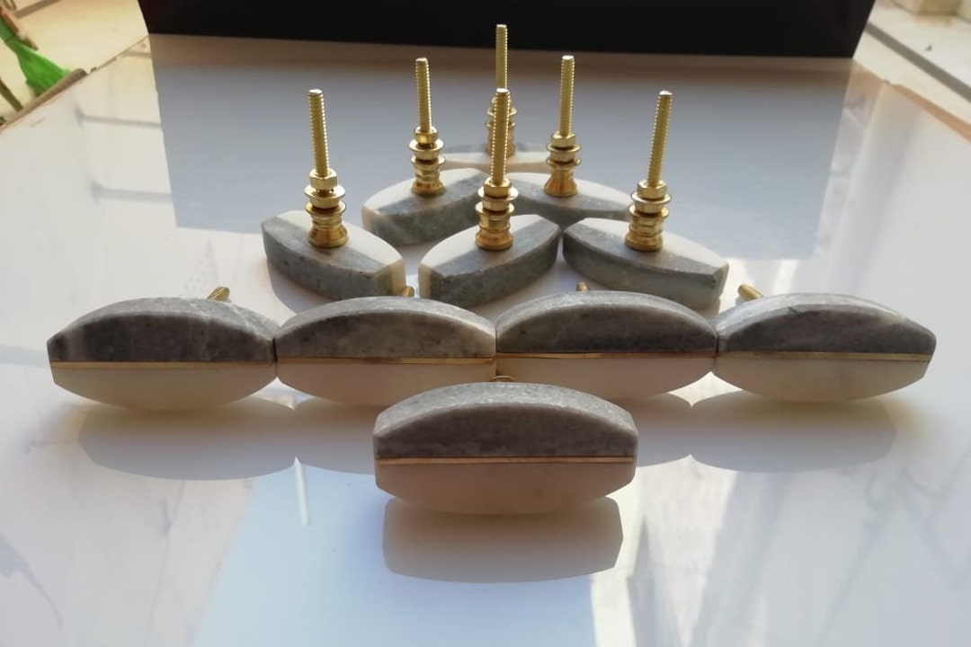 Beautiful Golden Fitting Marble Stone Knobs Kitchen Cabinet Knobs Hardware Knobs Cupboard Knobs ...