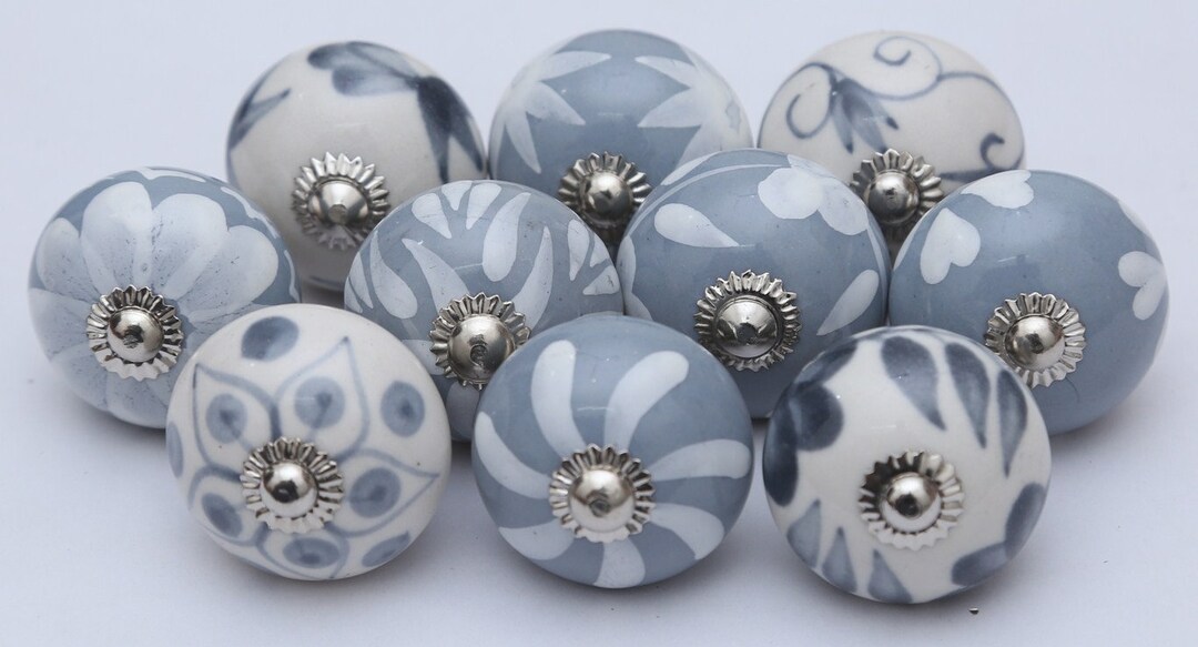 Grey Ceramic Knobs Kitchen Cabinet Knobs Hardware Knobs - Etsy