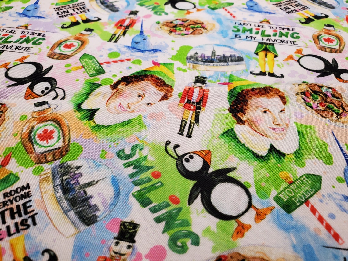 IN STOCK Maple Elf Fabric Smile Christmas 100 % Cotton | Etsy