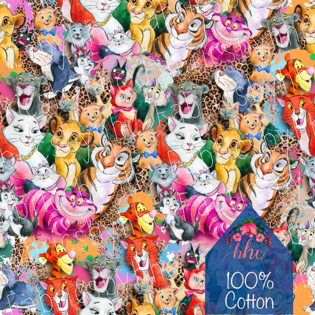 IN STOCK | Cat Collage | 100 % Cotton | by the Yard - Etsy