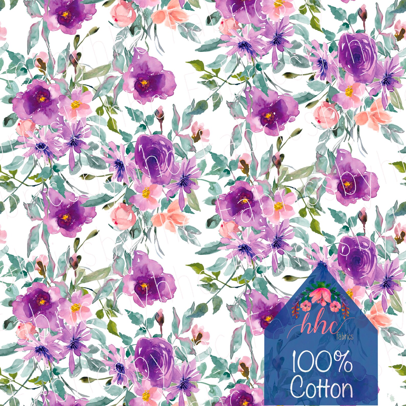 IN STOCK Lavender Spring Floral Fabric 100 % Cotton by the - Etsy