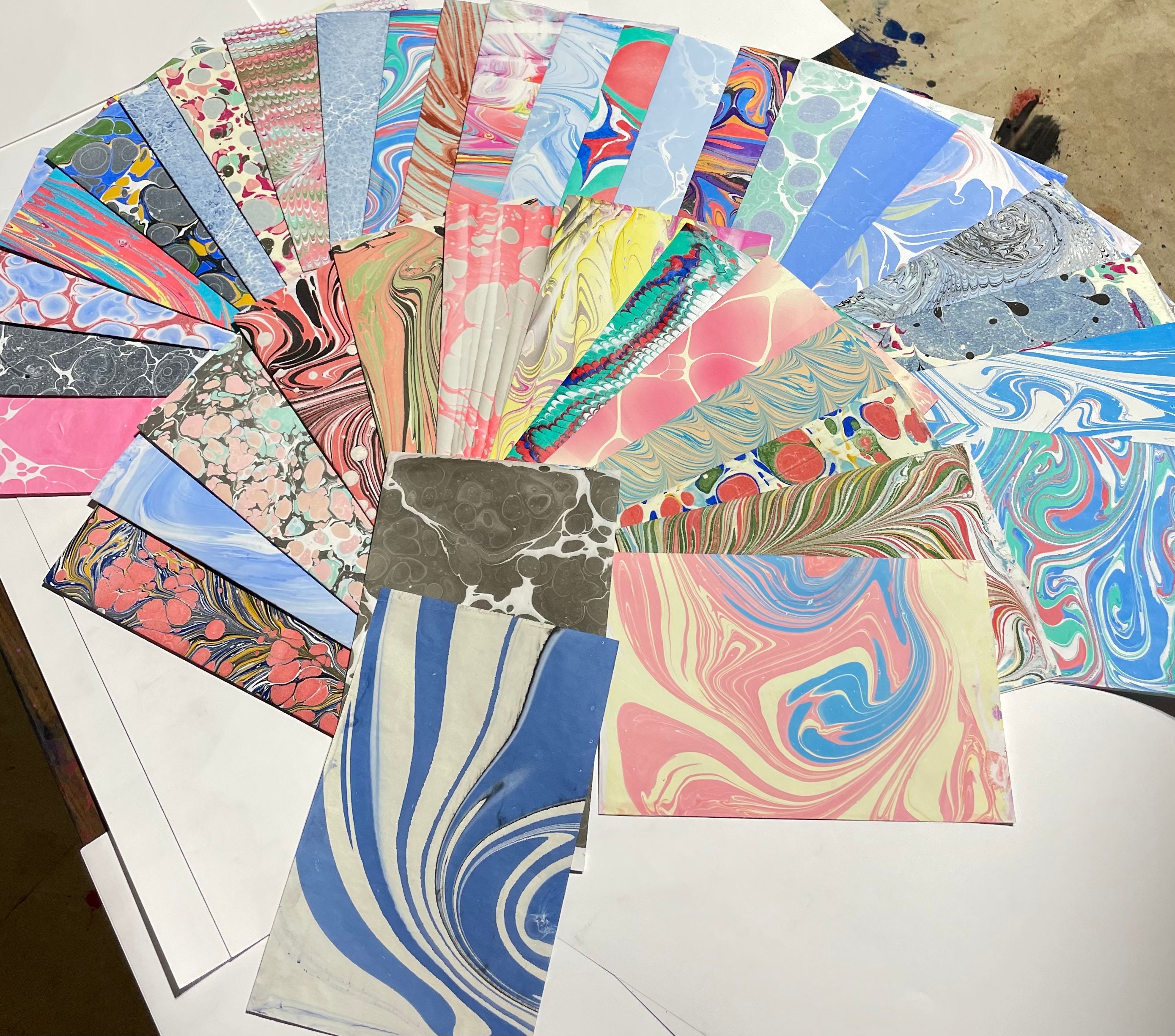 Exquisite Hand-marbled Paper Collection: Artisan-crafted Designs for ...