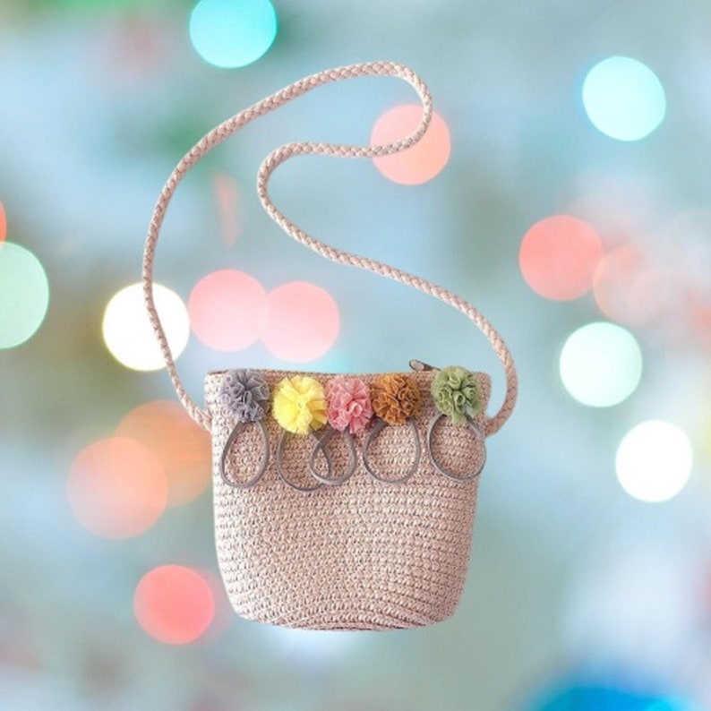 Colorful Handmade Straw Bag / Kids Straw Bag / Shoulder Tote - Etsy