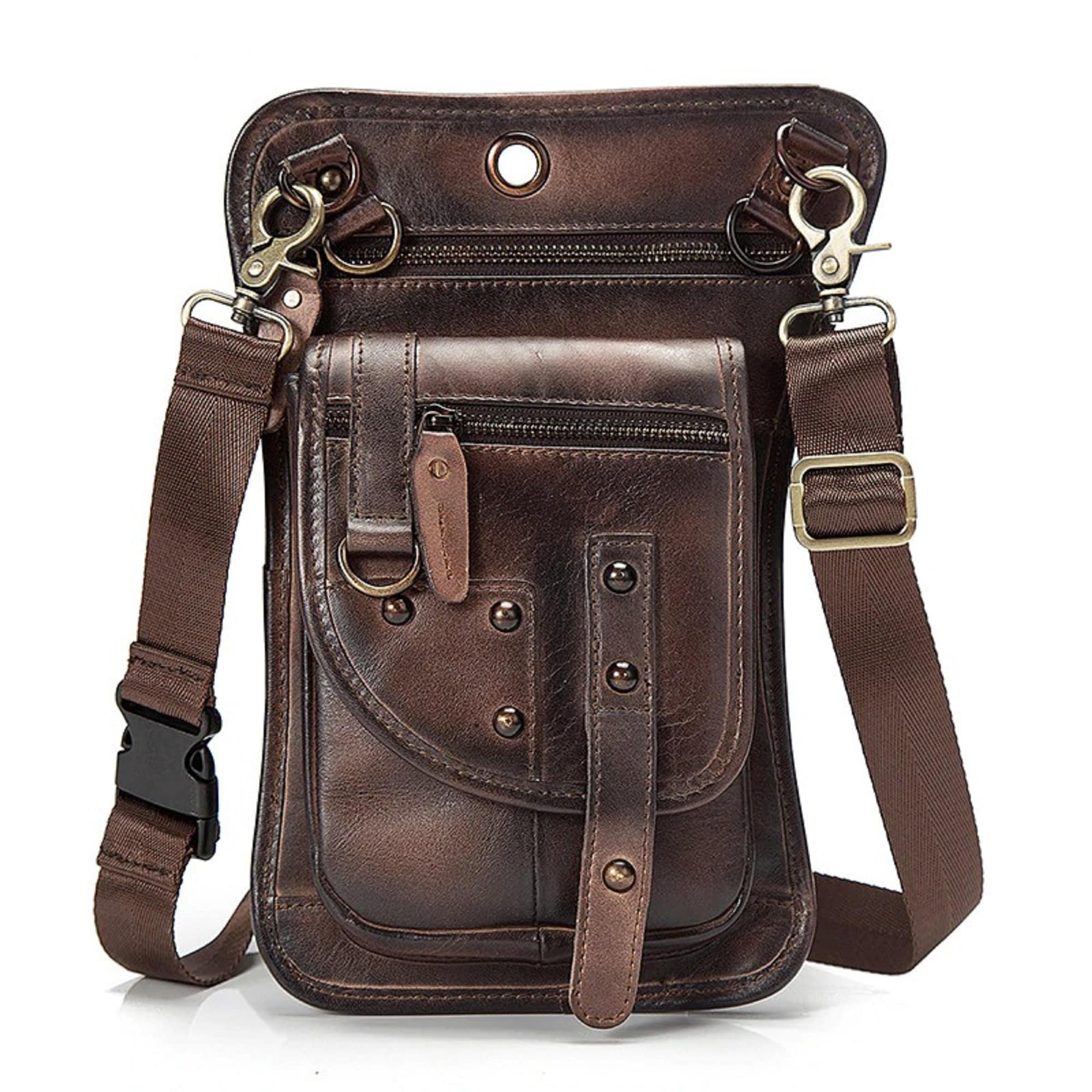 Real Leather Men Design Casual Messenger Shoulder Sling Bag - Etsy