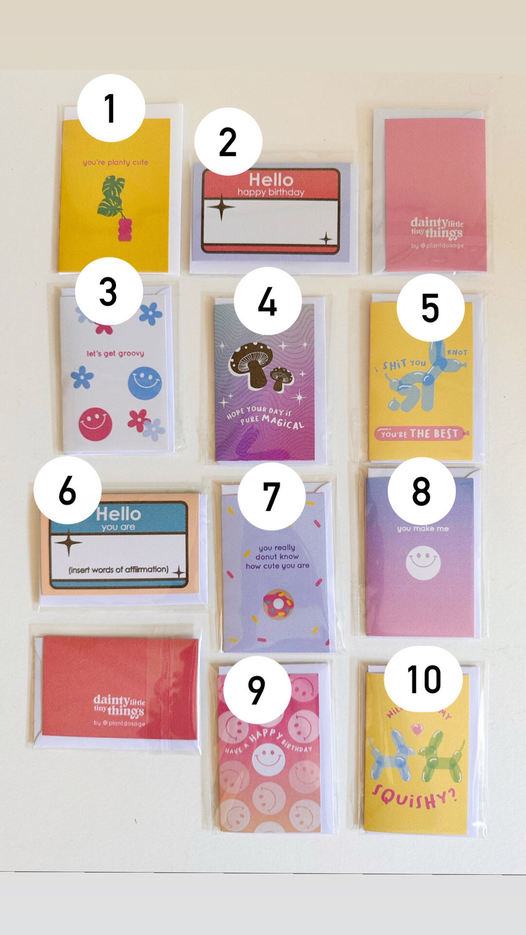 Buy Dainty Little Tiny Cards | Shimmery Tiny Greeting Cards ...