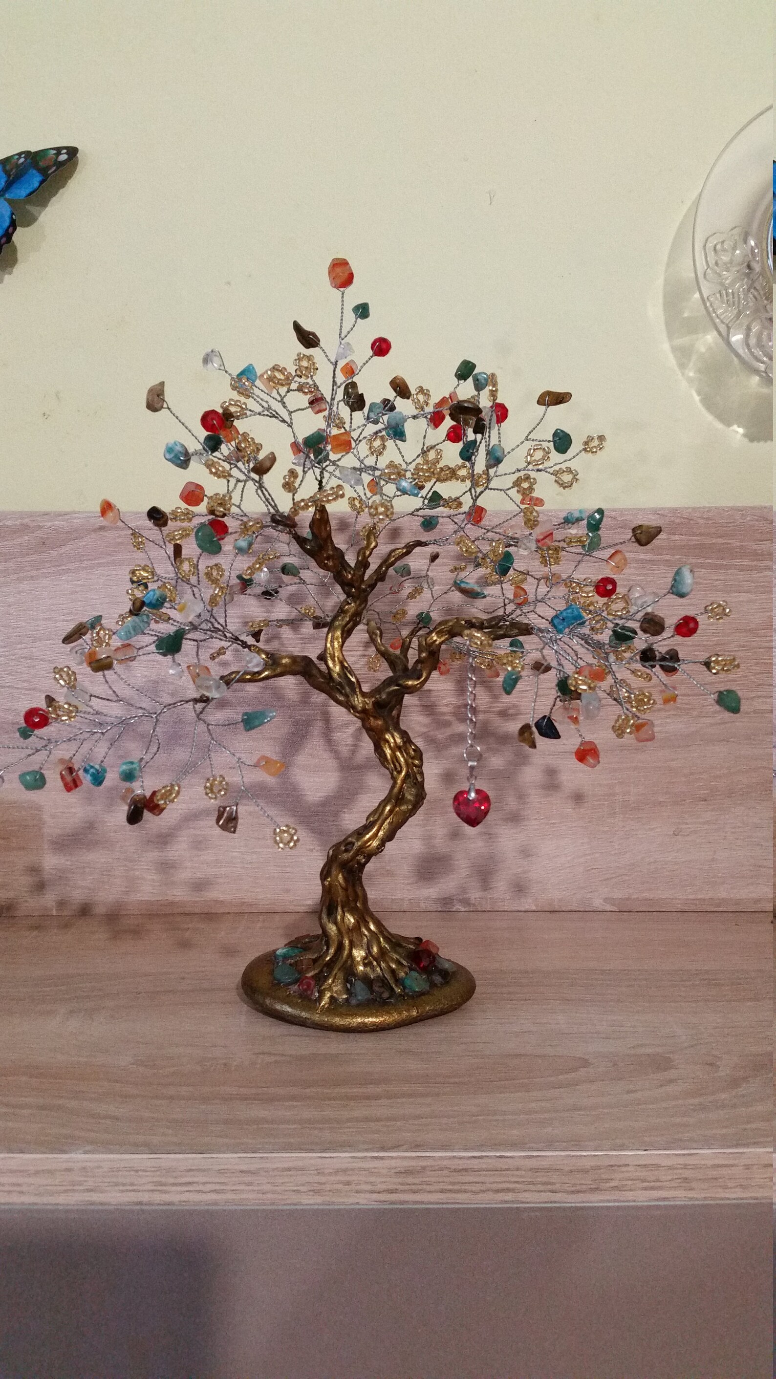 Charm Tree,gemstone Tree of Life,love Gift,anniversary Gift,crystal ...