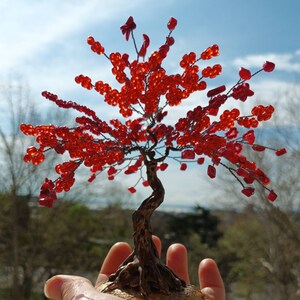 Coral Tree,beaded Tree,red Crystal Tree of Life,lucky Charm Tree of ...