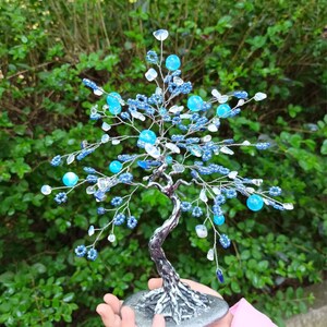 Crystal Tree, Opalite,lapis Lazuli Crystal Tree,beaded Charm Tree of ...