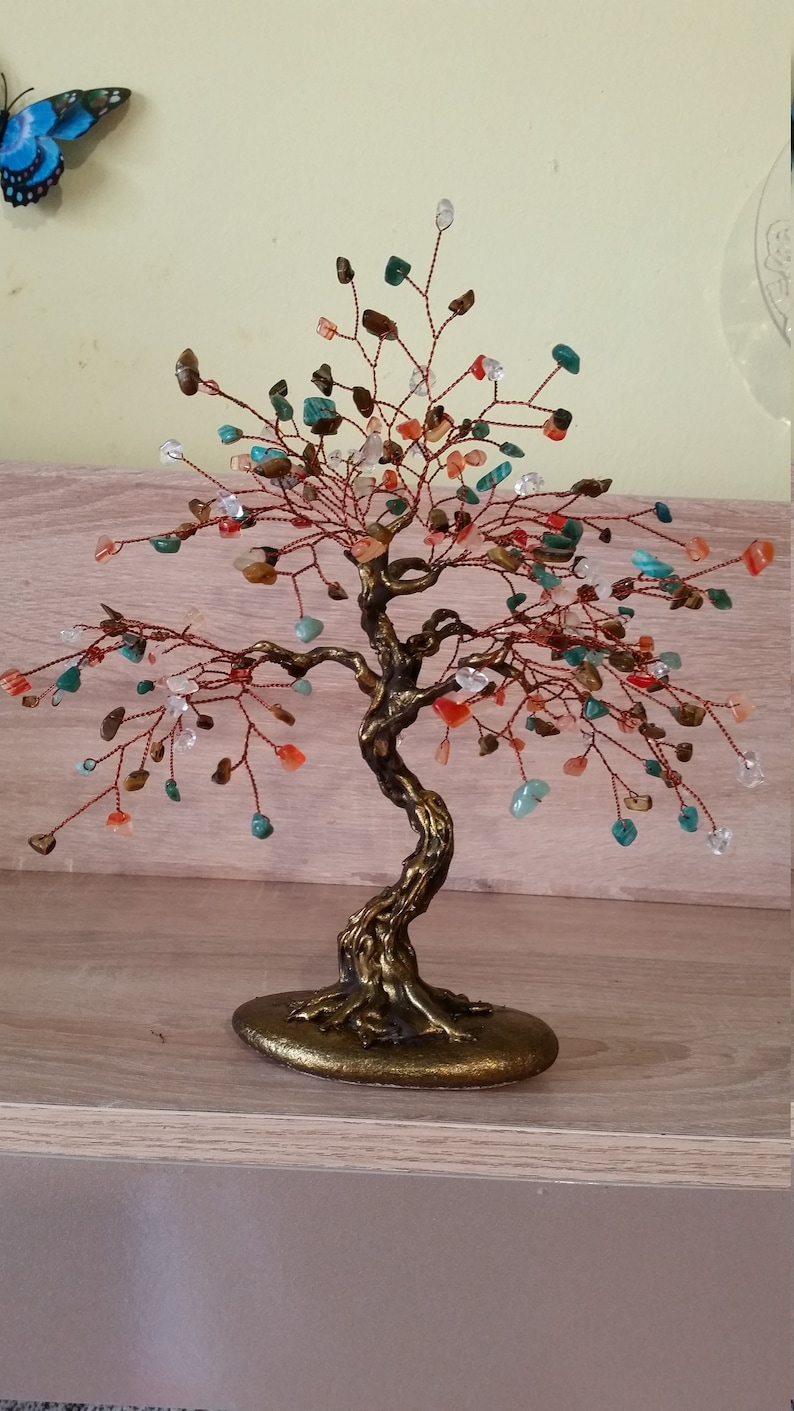 Charm Gift Gemstone Tree Anniversary Gift Feng Shui Tree of Life 5 ...