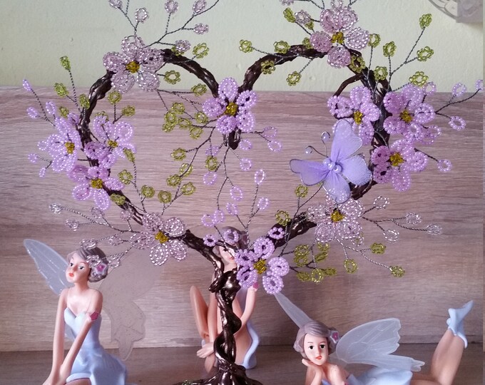 Beads Tree Heart ,tree of Love,spring Blossom Purple-pink Tree,romantic ...