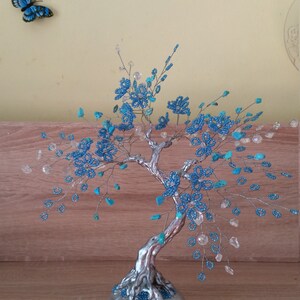 Gemstone Turquoise Art Tree Clear Crystal Tree of Life Feng Shui Tree ...