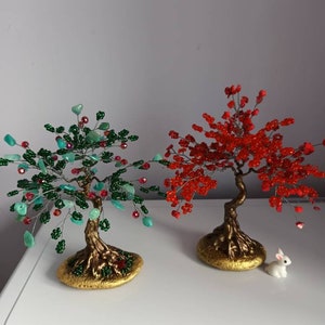 Coral Tree,beaded Tree,red Crystal Tree of Life,lucky Charm Tree of ...