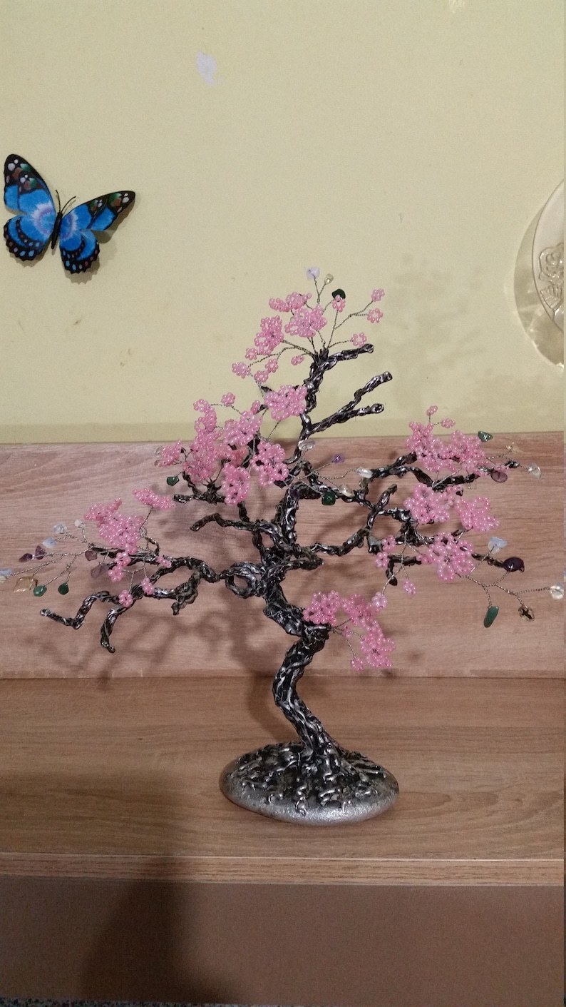 Blossoming Rose Quartz Gemstone Tree of Life,feng Shui Tree of Love ...