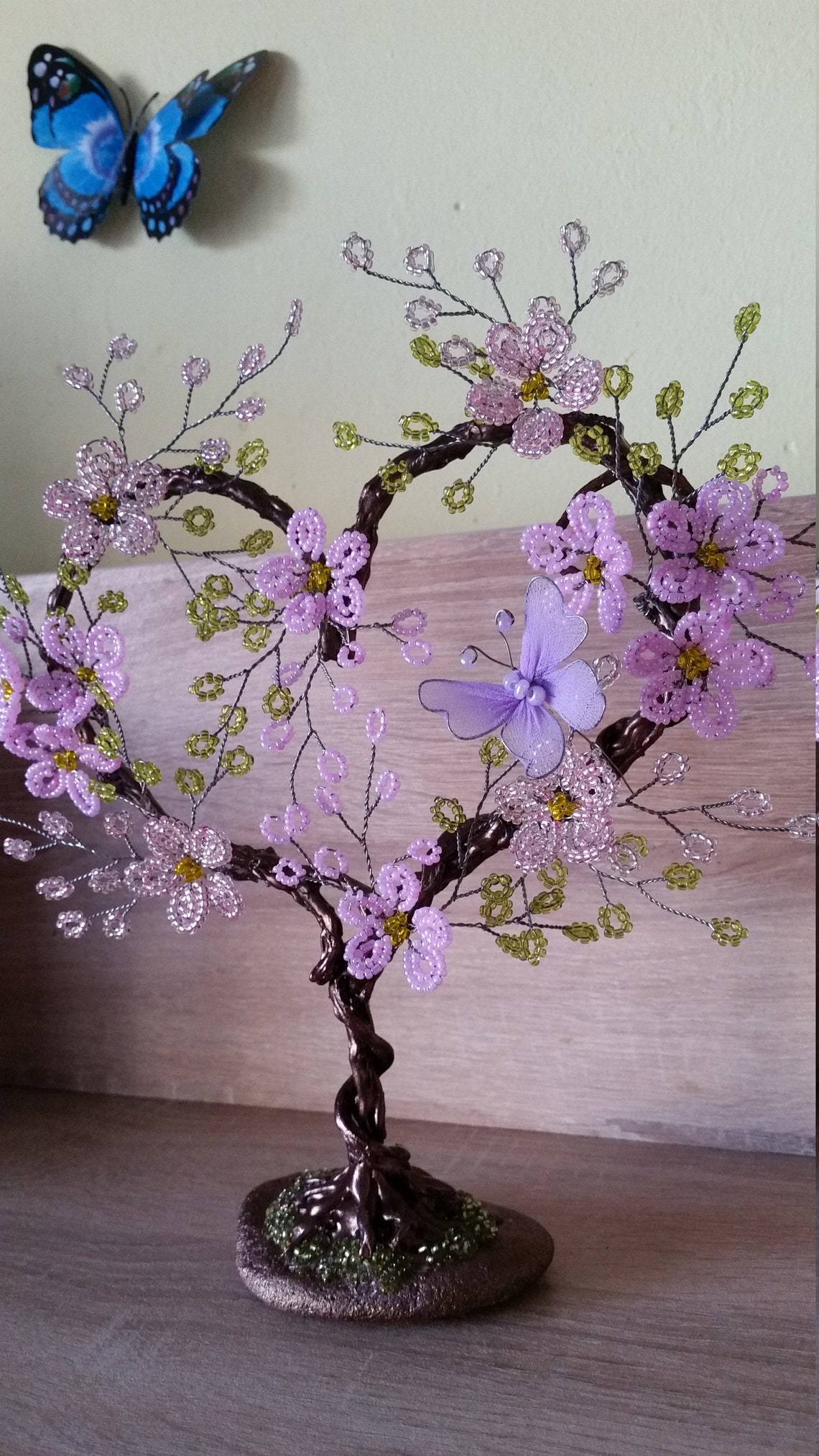Beads Tree Heart tree of Lovespring Blossom Purple-pink - Etsy