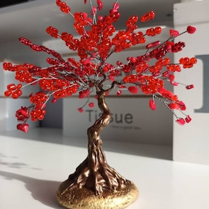 Coral Tree,beaded Tree,red Crystal Tree of Life,lucky Charm Tree of ...