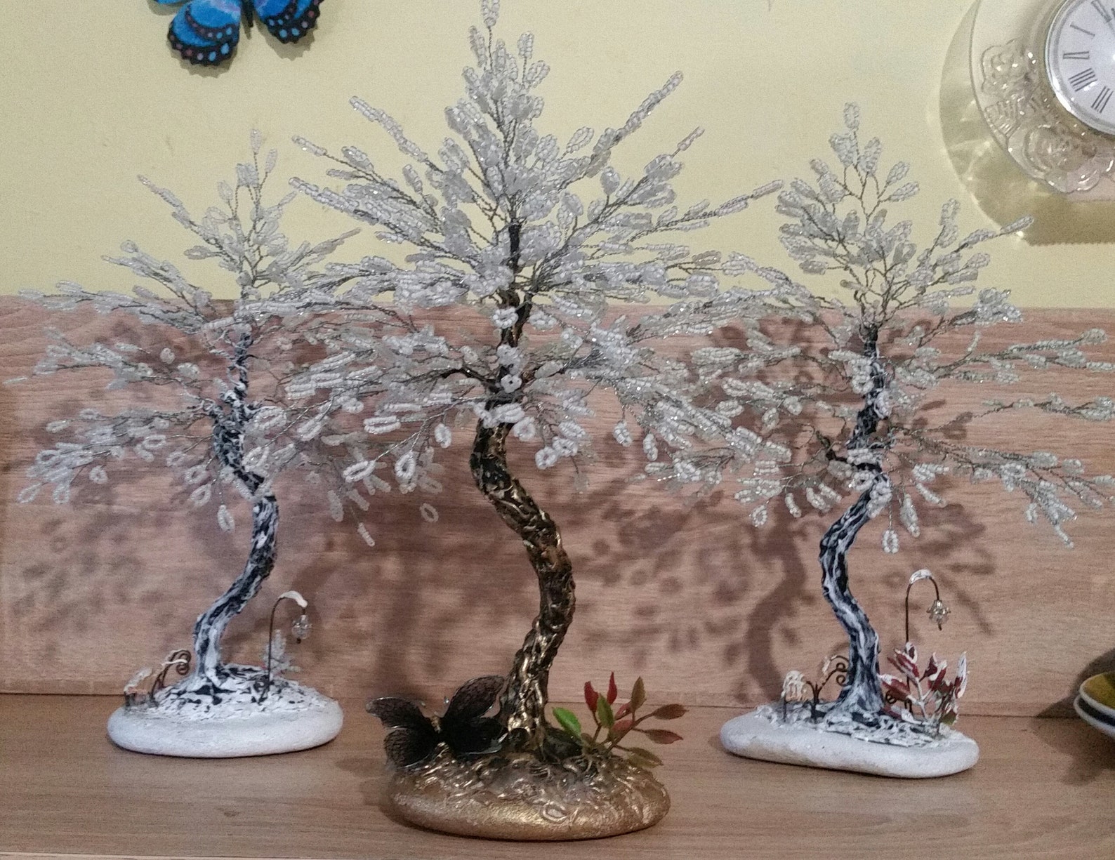 Winter Snow Beaded Tree,large Wire Sculpture,wedding Tree,christmas ...