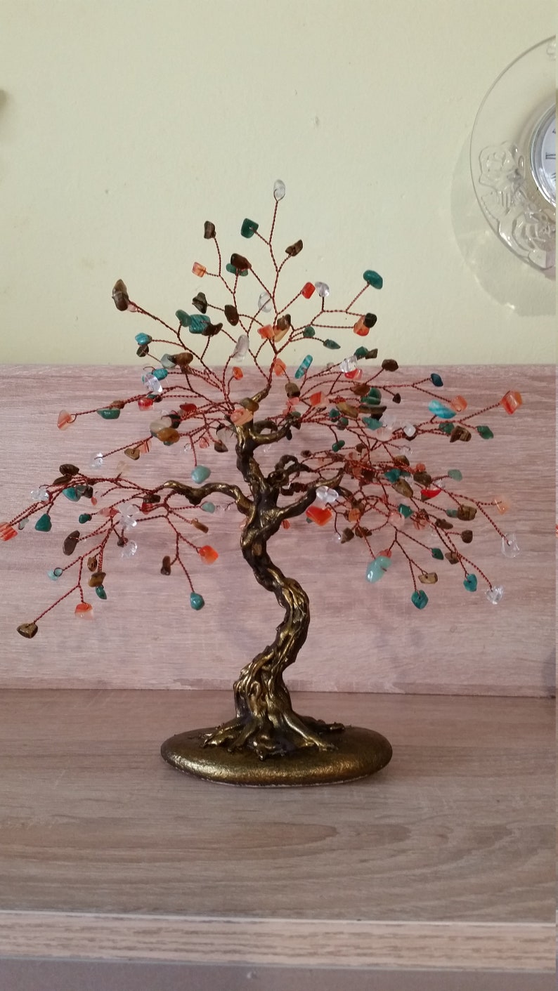 Charm Gift Gemstone Tree Anniversary Gift Feng Shui Tree of Life 5 ...