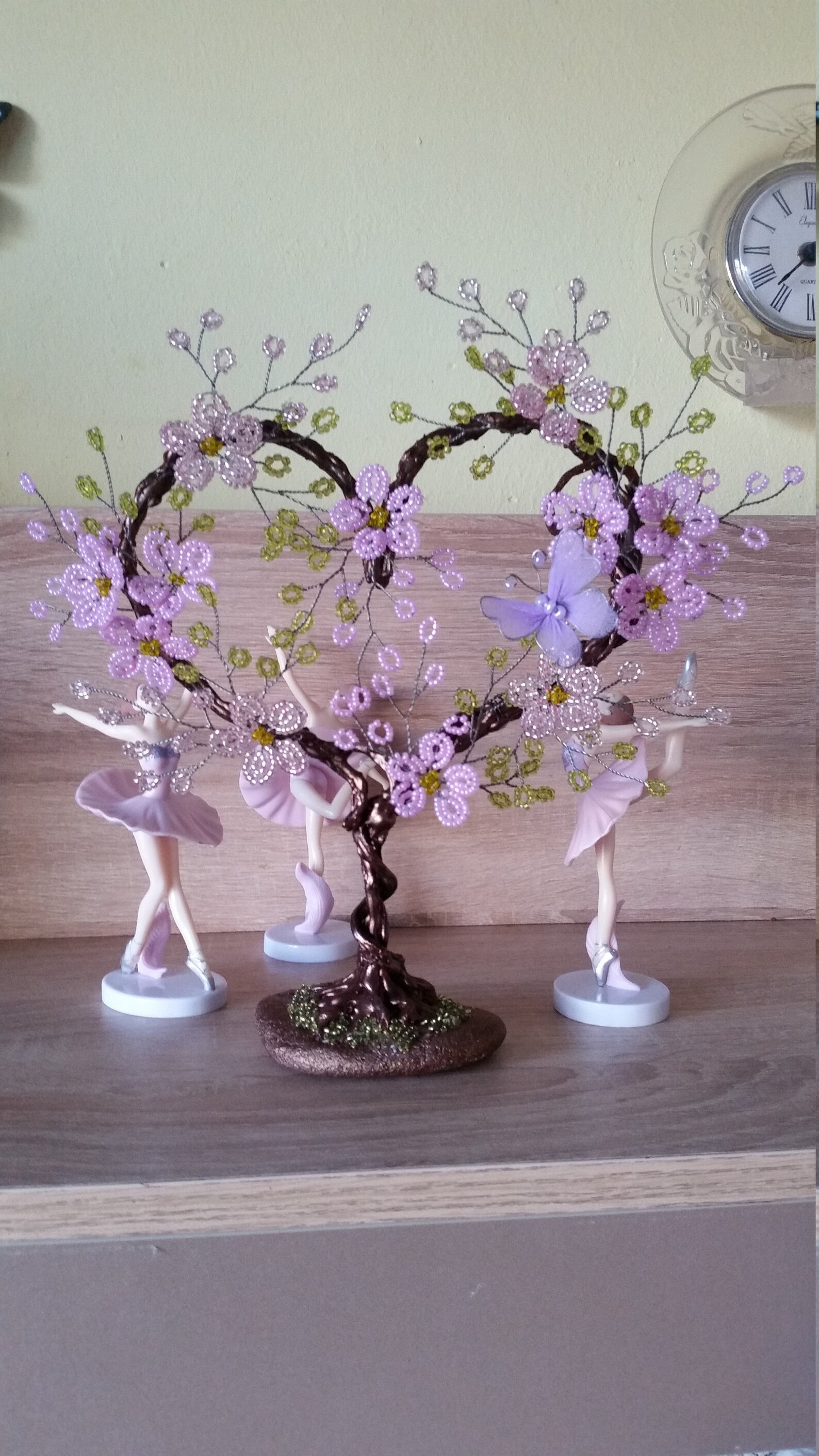 Beads Tree Heart tree of Lovespring Blossom Purple-pink - Etsy