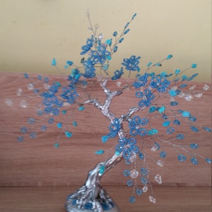 Gemstone Turquoise Art Tree Clear Crystal Tree of Life Feng Shui Tree ...