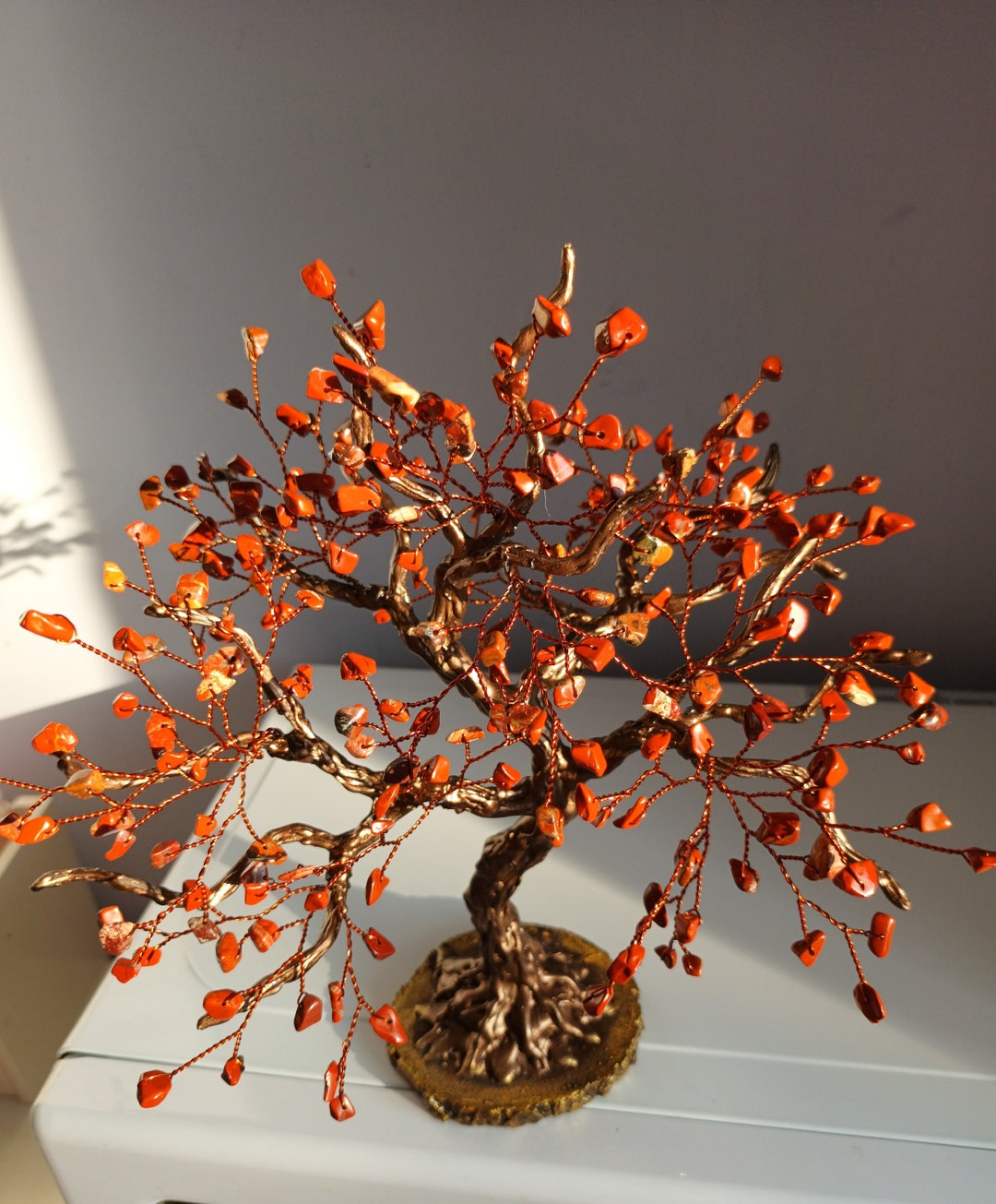 Red Jasper Tree of Life,wire Sculpture,feng Shui Tree of Strength and ...