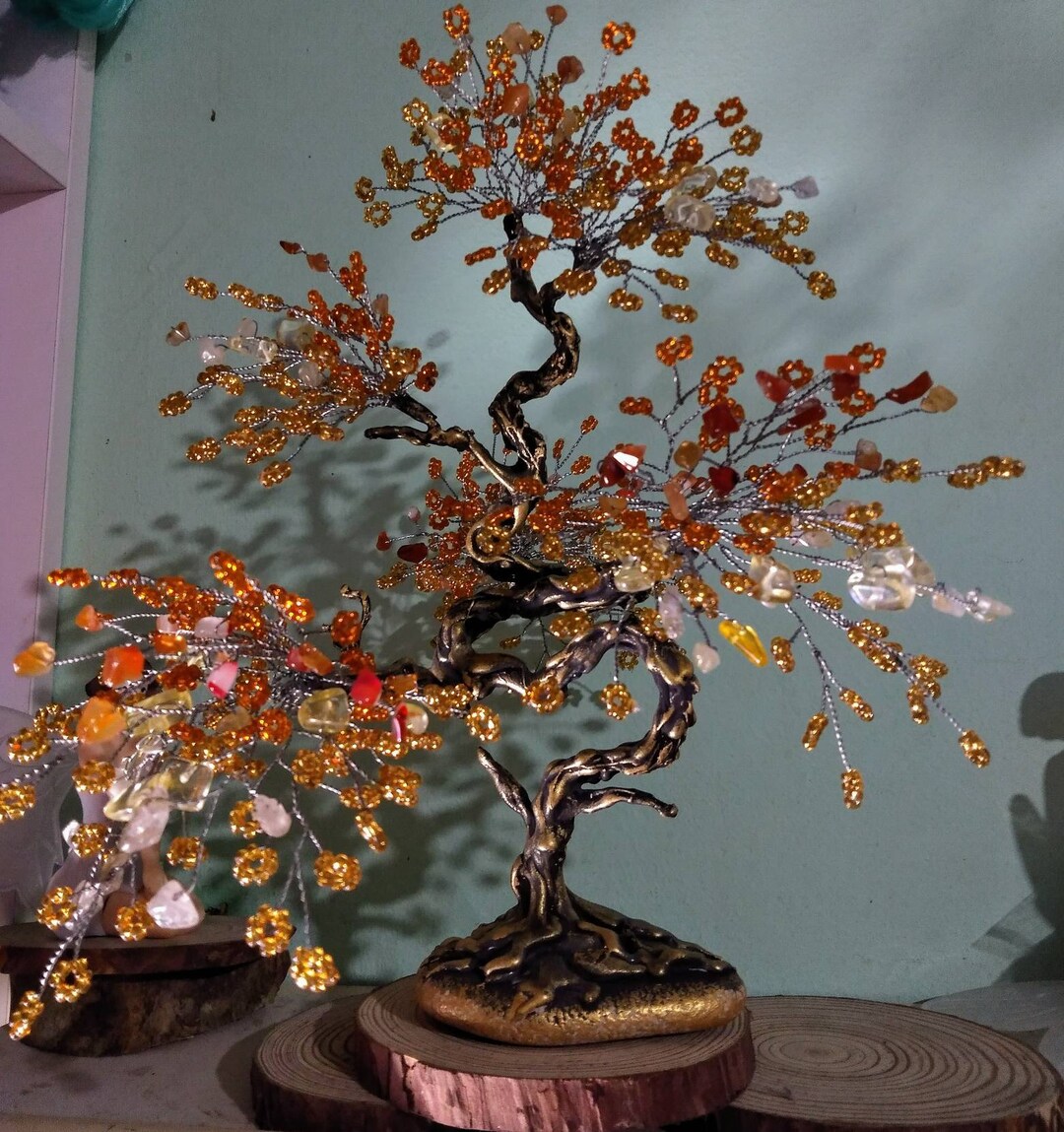 Gemstone Tree of Life Citrine Tree Carnelian Crystal Tree Bonsai Feng ...