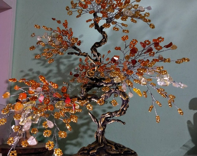 Gemstone Tree of Life Citrine Tree Carnelian Crystal Tree Bonsai Feng ...