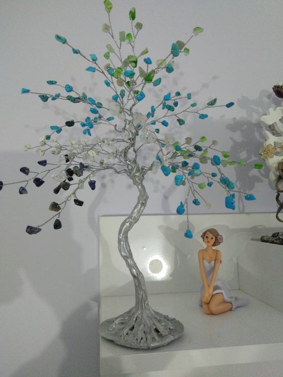Gemstone Tree of Life Seven Stones Tree Sculpture for | Etsy