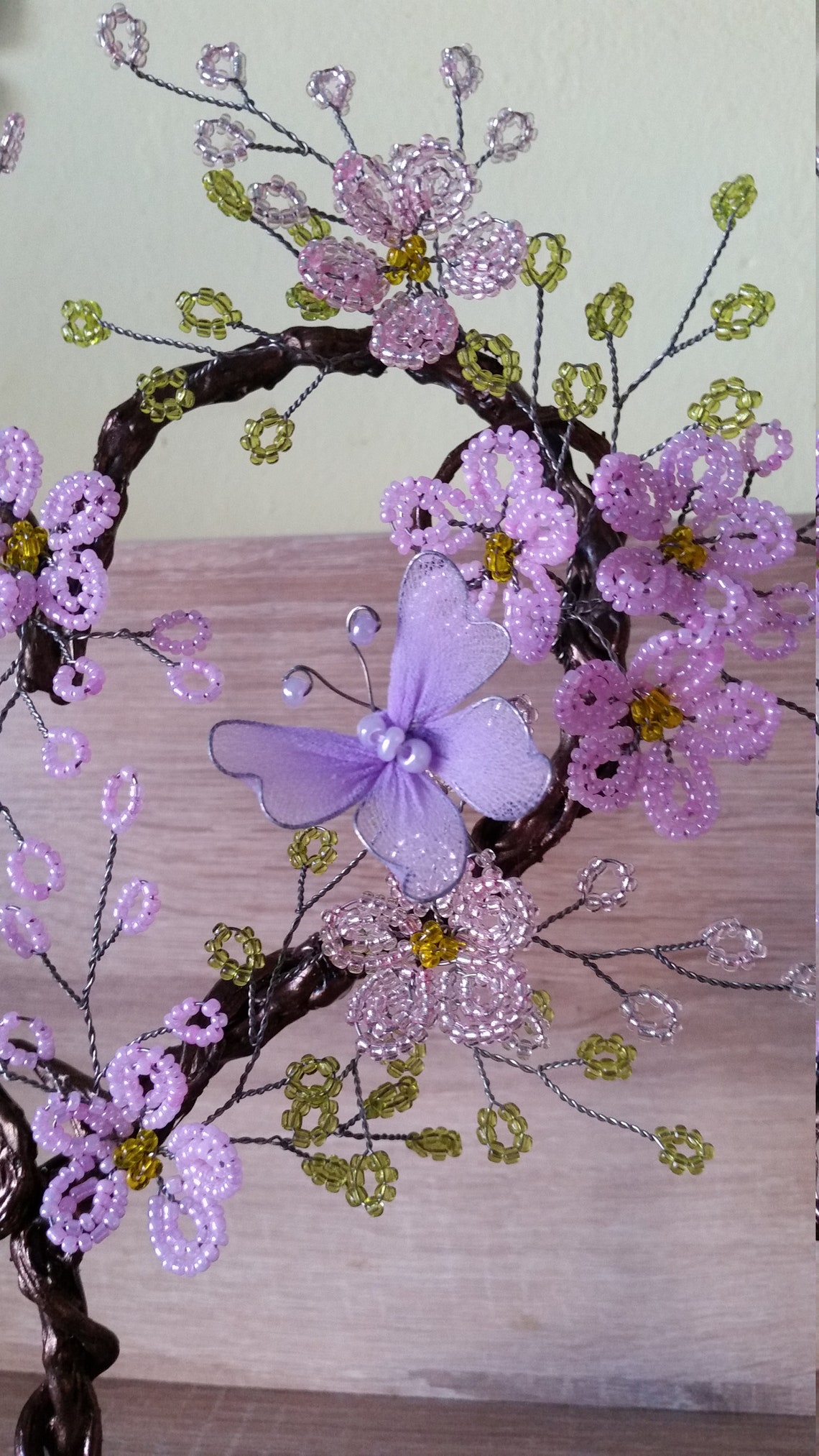 Beads Tree Heart tree of Lovespring Blossom Purple-pink - Etsy