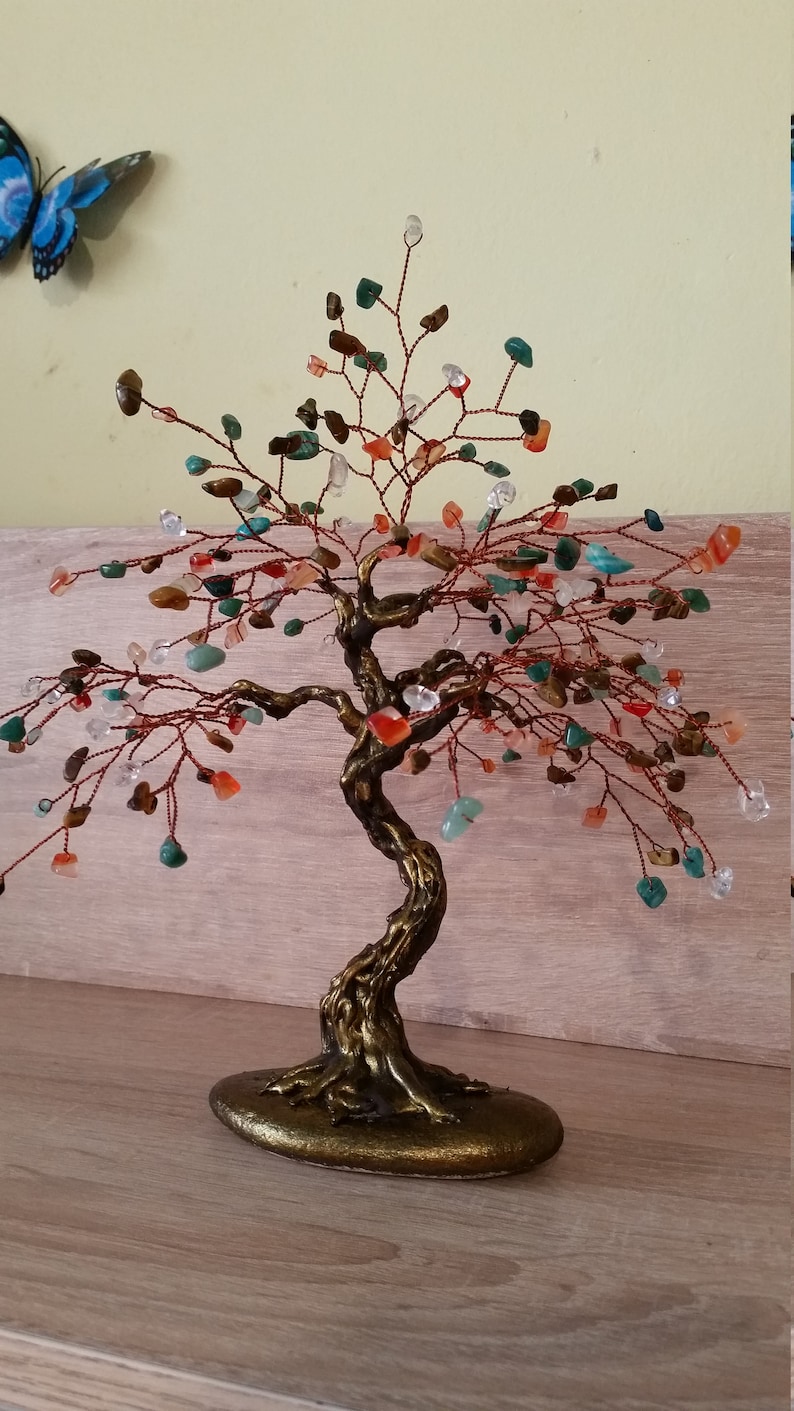 Charm Gift Gemstone Tree Anniversary Gift Feng Shui Tree of Life 5 ...