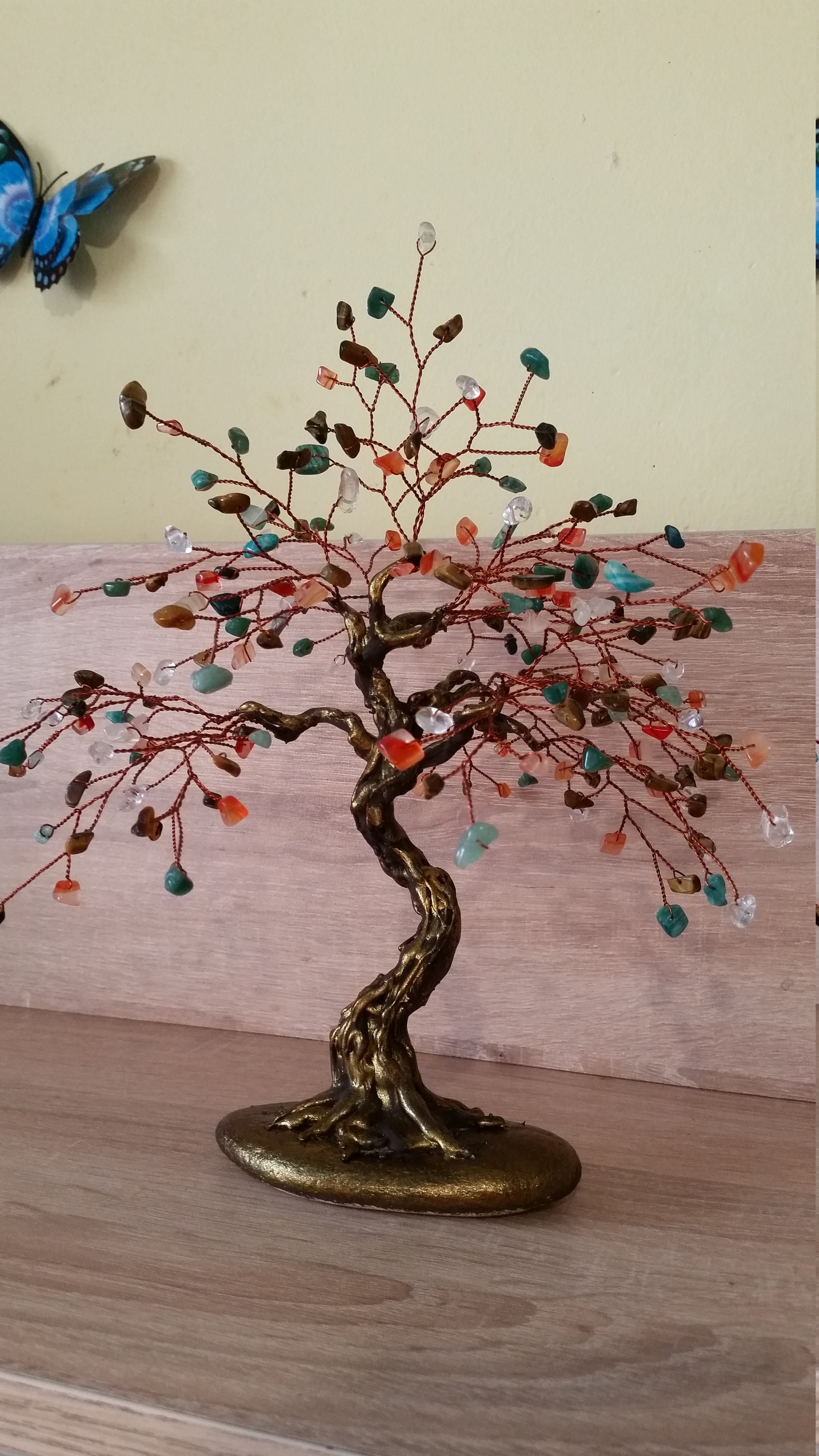 Charm Gift Gemstone Tree Anniversary Gift Feng Shui Tree of Life 5 ...
