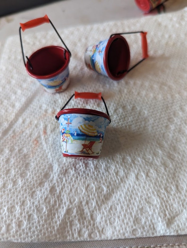 Miniature Seaside Sand Buckets - Miniature Beach Sign-miniatures-beach ...