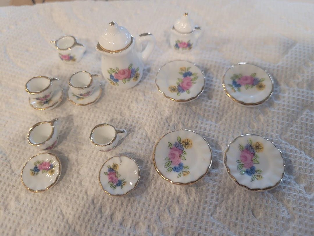 Miniature Rose Tea Set - Etsy