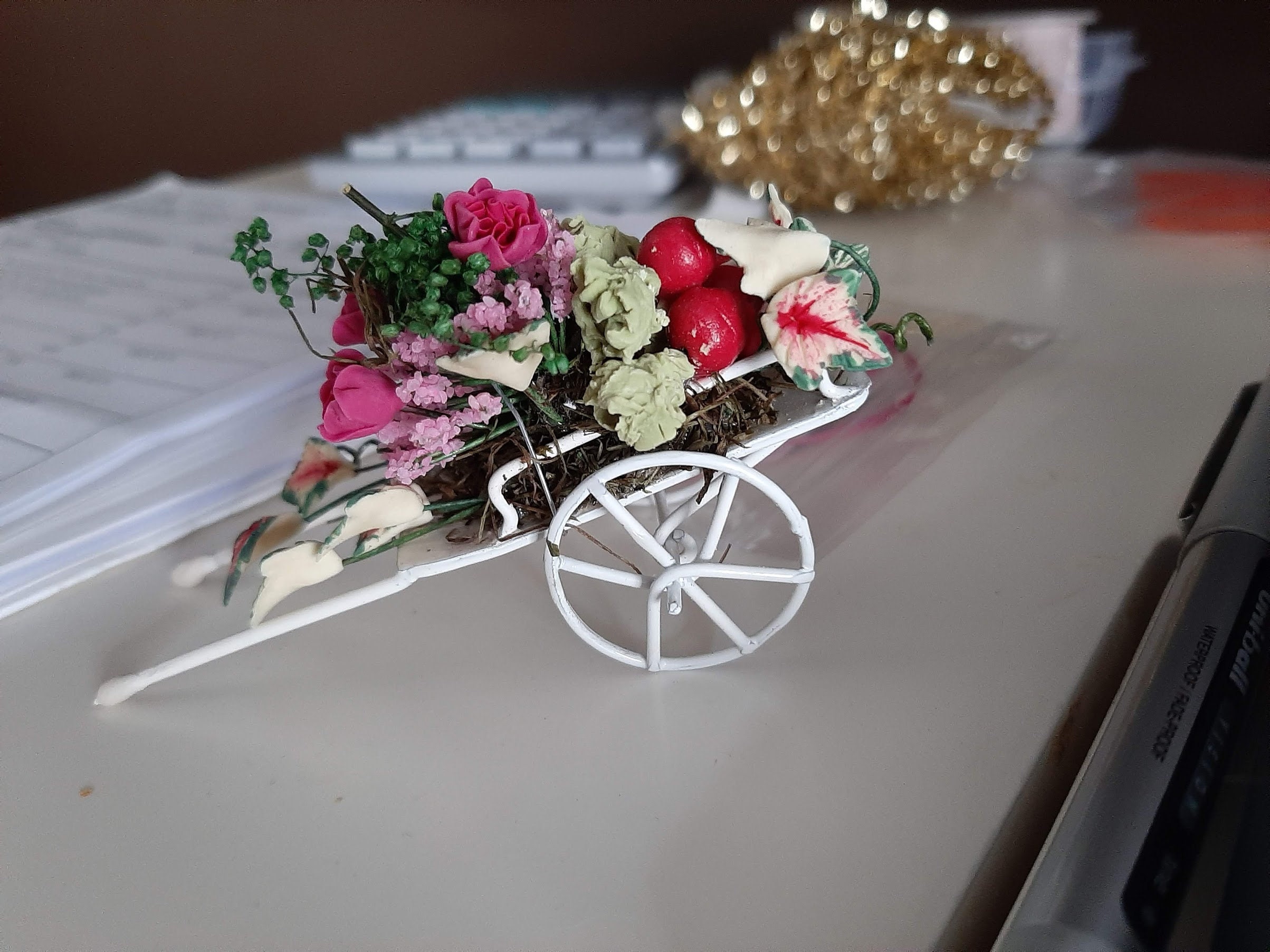 Miniature Metal Flower Cart Miniatures-minature Garden - Etsy