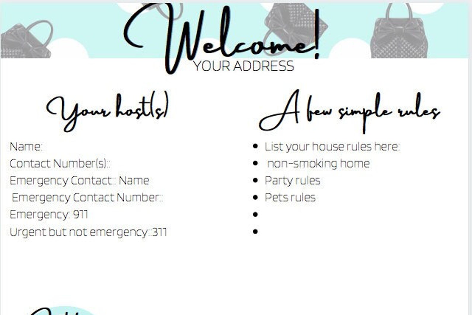 VRBO Template, Guest Book Template, Airbnb Welcome Template, Airbnb ...