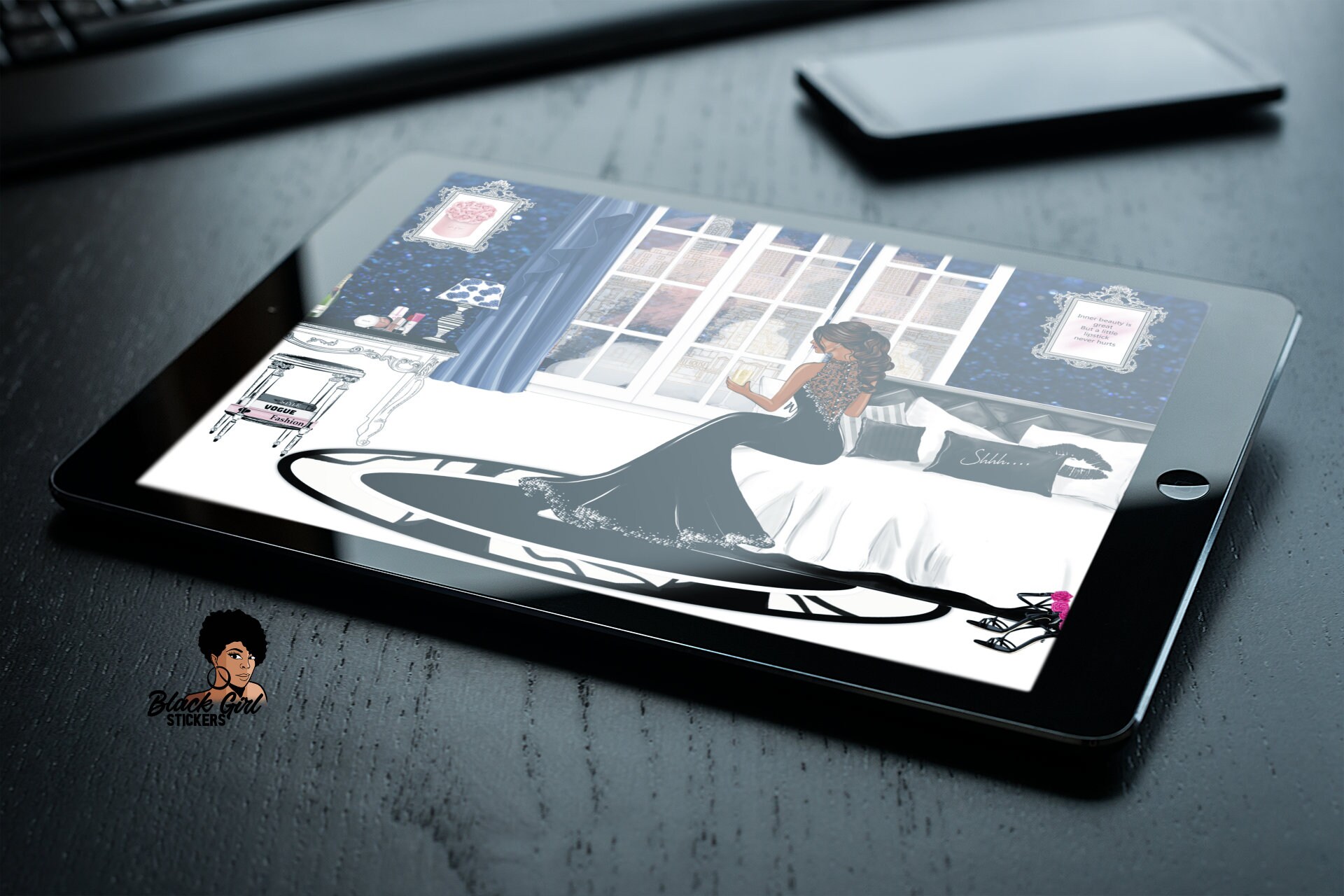 Black Woman Digital Download Digital Backdrops Digital | Etsy