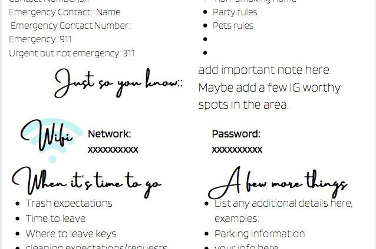 VRBO Template Guest Book Template Airbnb Welcome Template - Etsy