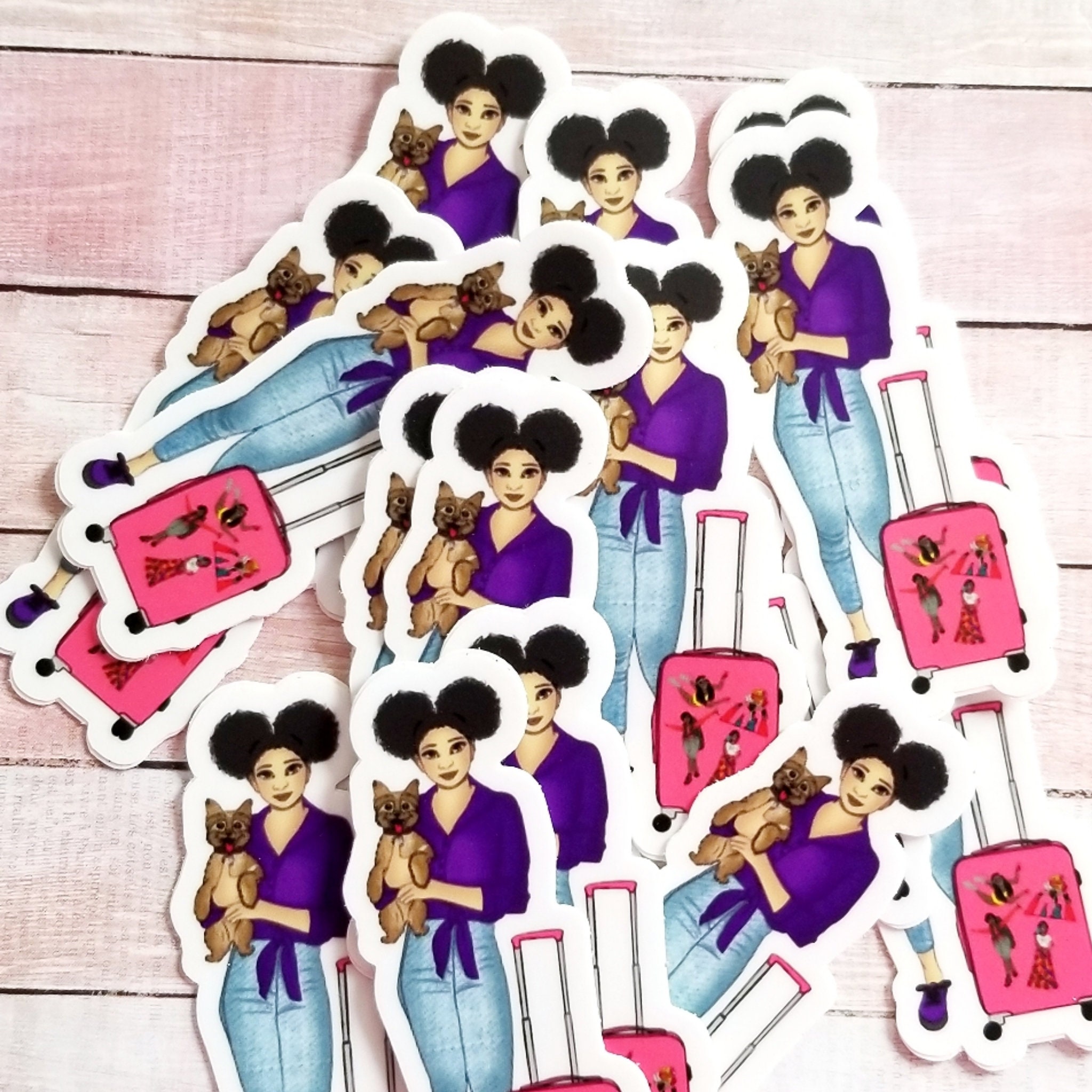 Black Girl Stickers, Melanin Stickers, Aesthetic Stickers, Black ...