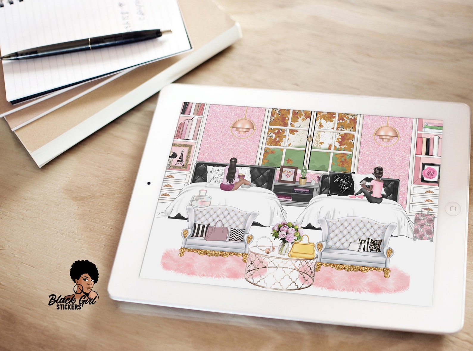 Digital Scenes Planner Inserts Digital Download Black Girl - Etsy