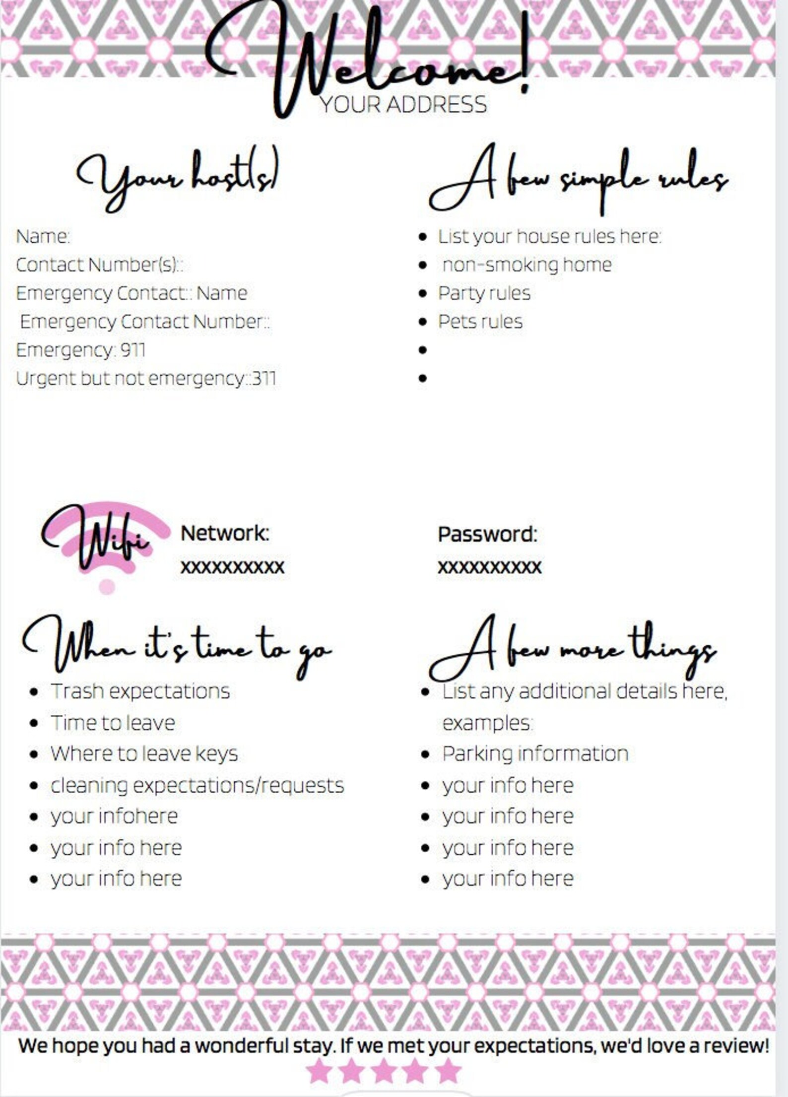 VRBO Template Guest Book Template Airbnb Welcome Template - Etsy