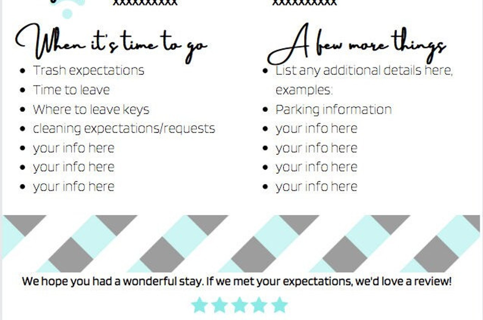 VRBO Template, Guest Book Template, Airbnb Welcome Template, Airbnb ...