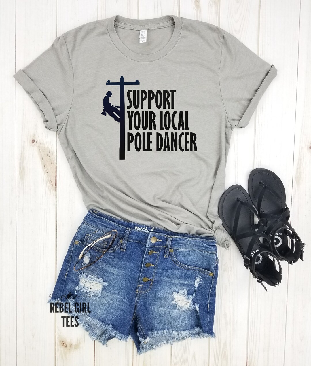 Support Your Local Pole Dancer - Lineman Wife Shirt, Funny Lineman ...