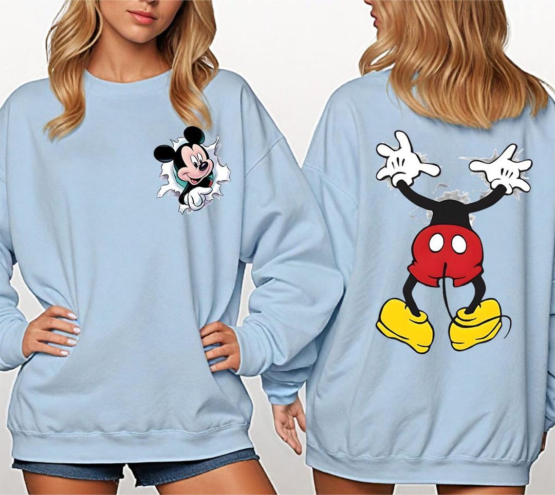 Mickey Popping Through Front / Back - Sweatshirt GD, Disneyworld Shirt ...