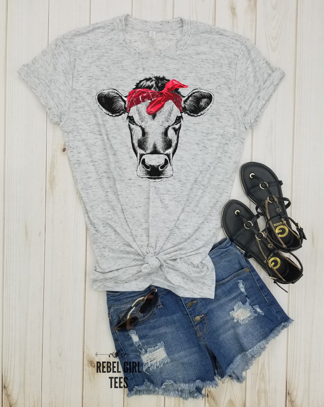 Cow Bandana Cow Shirt, Cow Print, Farm Shirts, Farm Shirt, Cow Shirts ...
