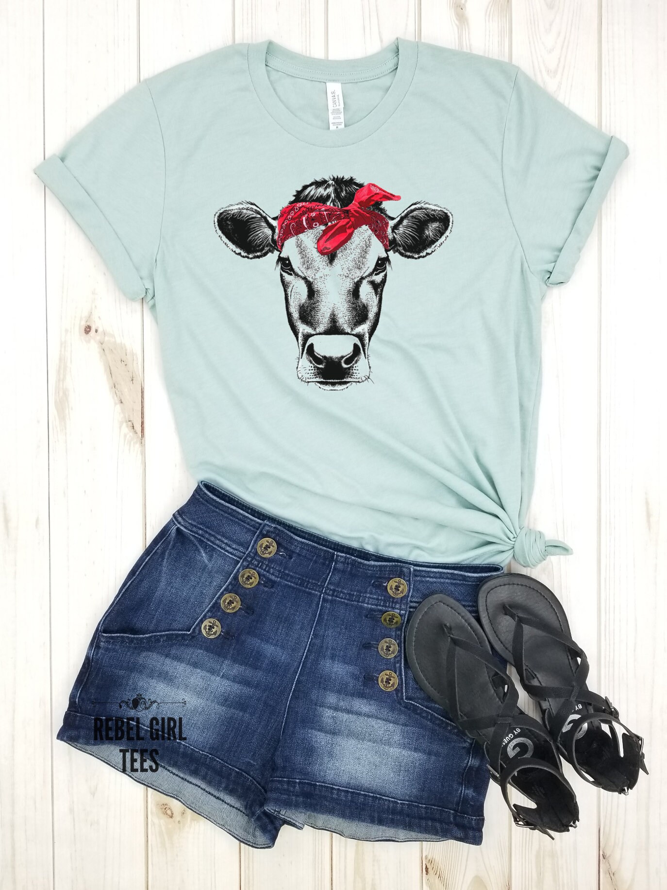 Cow Bandana Cow Shirt Cow Print Farm Shirts Farm Shirt | Etsy