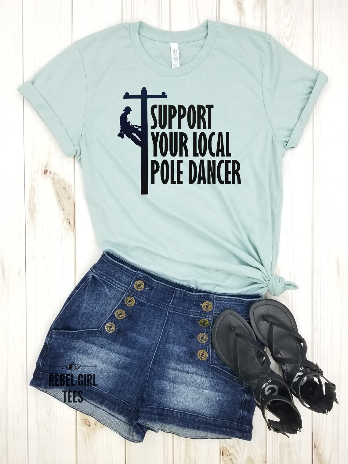 Support Your Local Pole Dancer - Lineman Wife Shirt, Funny Lineman ...