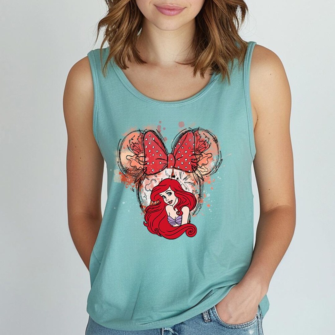 Princess Ariel Watercolor Castle - Comfort Colors Tank, Mermaid Tee ...