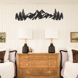 Metal Mountain Wall Art, Mountain Wall Decor, Large Metal Wall Art ...