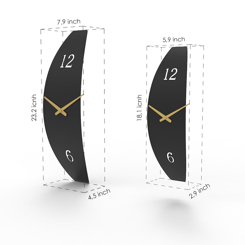 3D Modern Metal Wall Clock, Unique Vertical Silent Wall Clock, Living ...