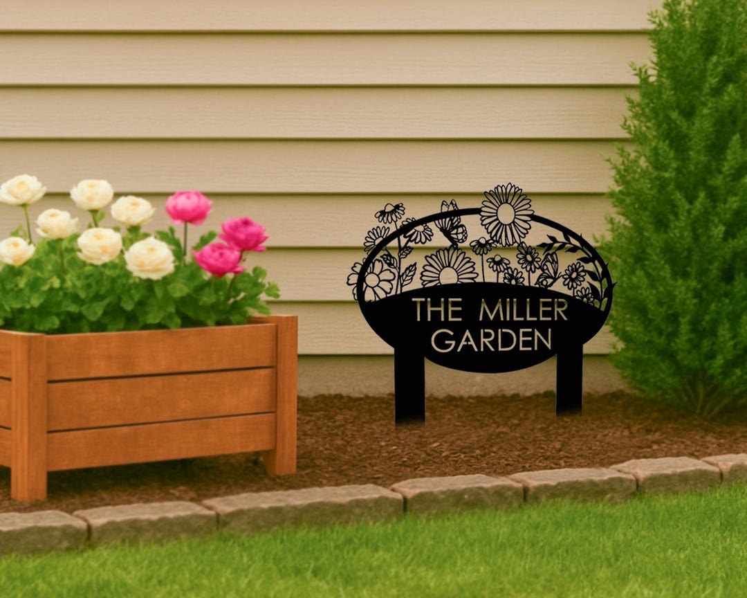 Custom Metal Garden Decor, Personalized Garden Sign, Christmas Home ...