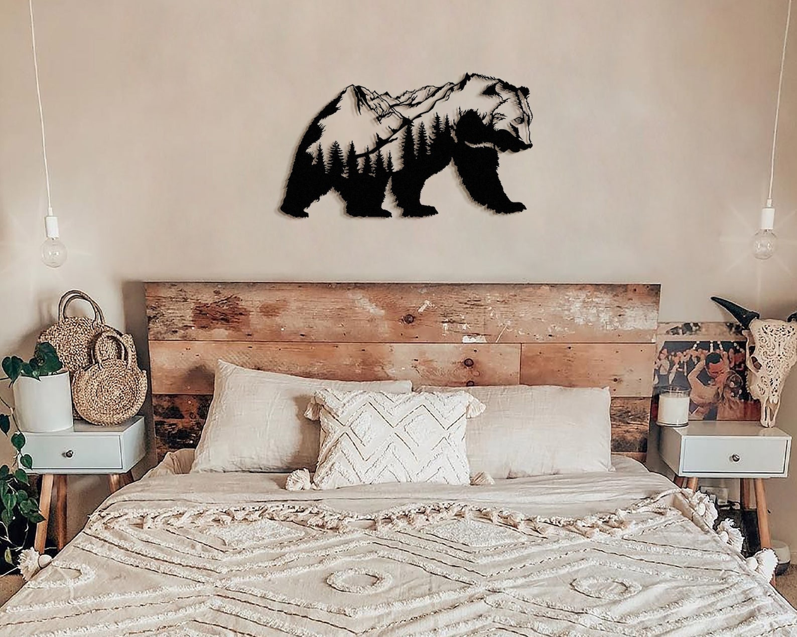 Metal Bear Mountain Wall Art Bear Wall Decor Metal Wall Art - Etsy